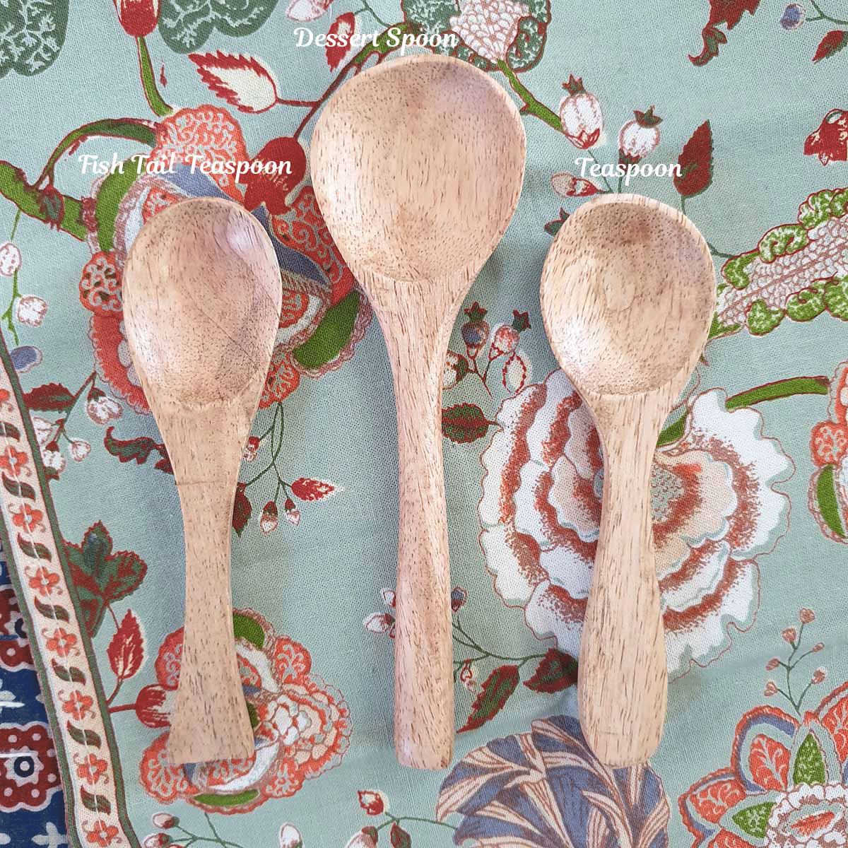 Little Mango Wood Spoons - Desert Spoon - Basera